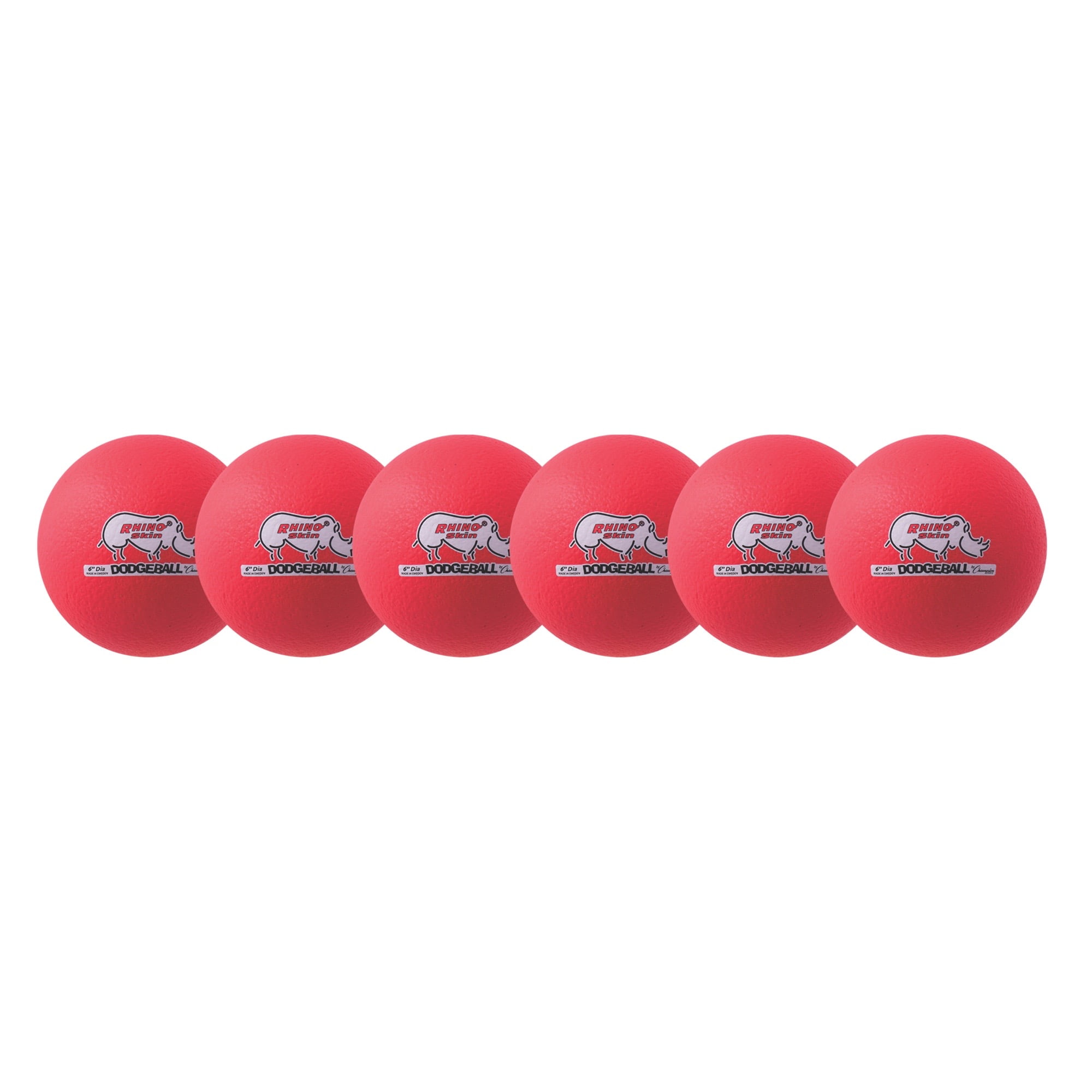 Champion Sports 6 Inch Rhino Skin Low Bounce Dodgeball Set Neon Red ...