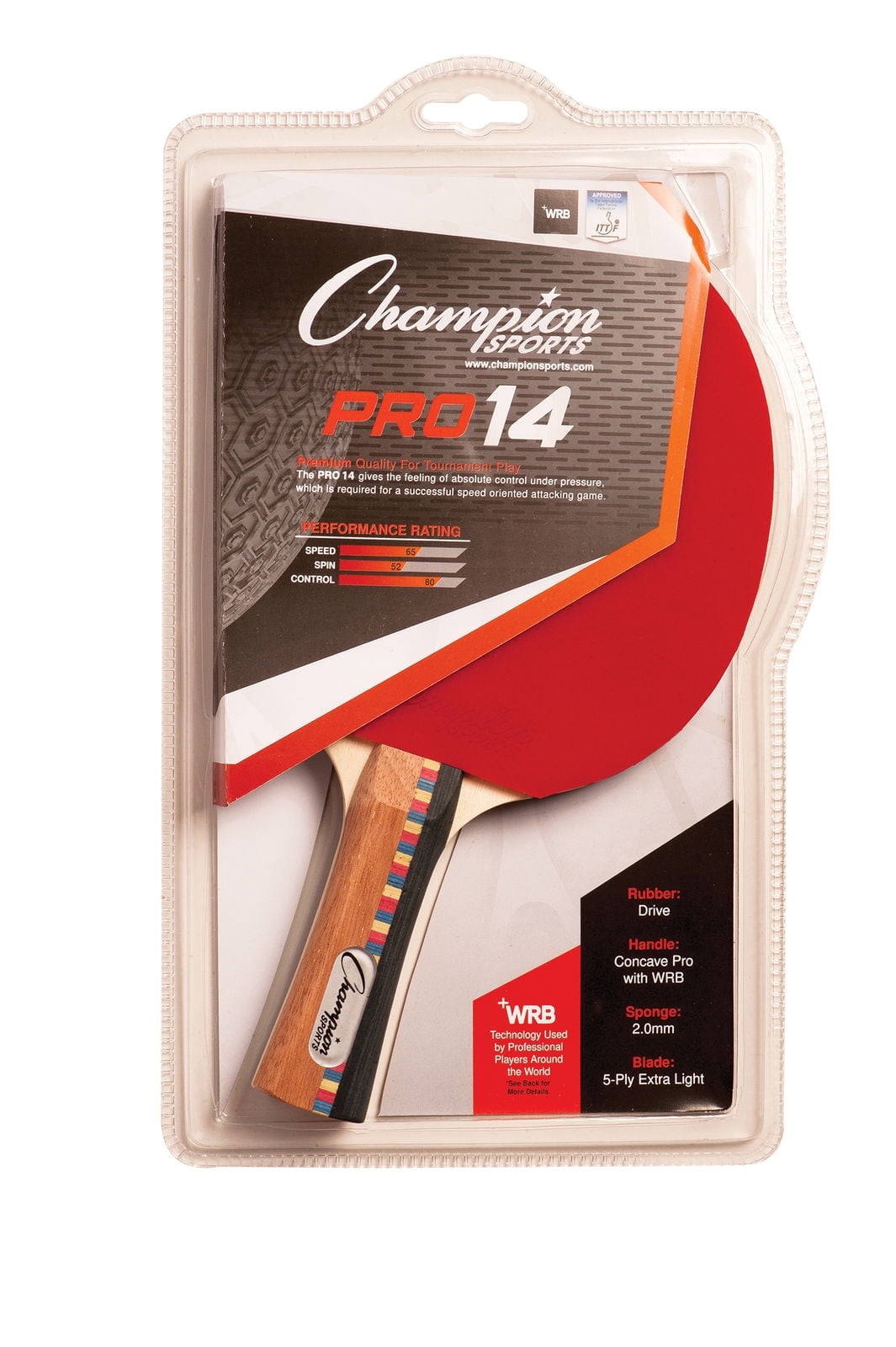 Champion Sports PN14 Table Tennis Paddle, Black - Walmart.com