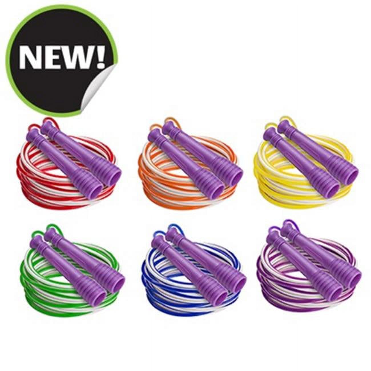 Champion Sports 7 ft. Deluxe XU Jump Rope Red Handle - Set of 6 ...