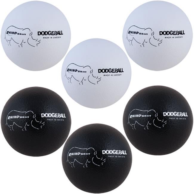 Champion Sports 7 in. Rhino Skin Dodgeball Set, 3 White & 3 Black - Set ...