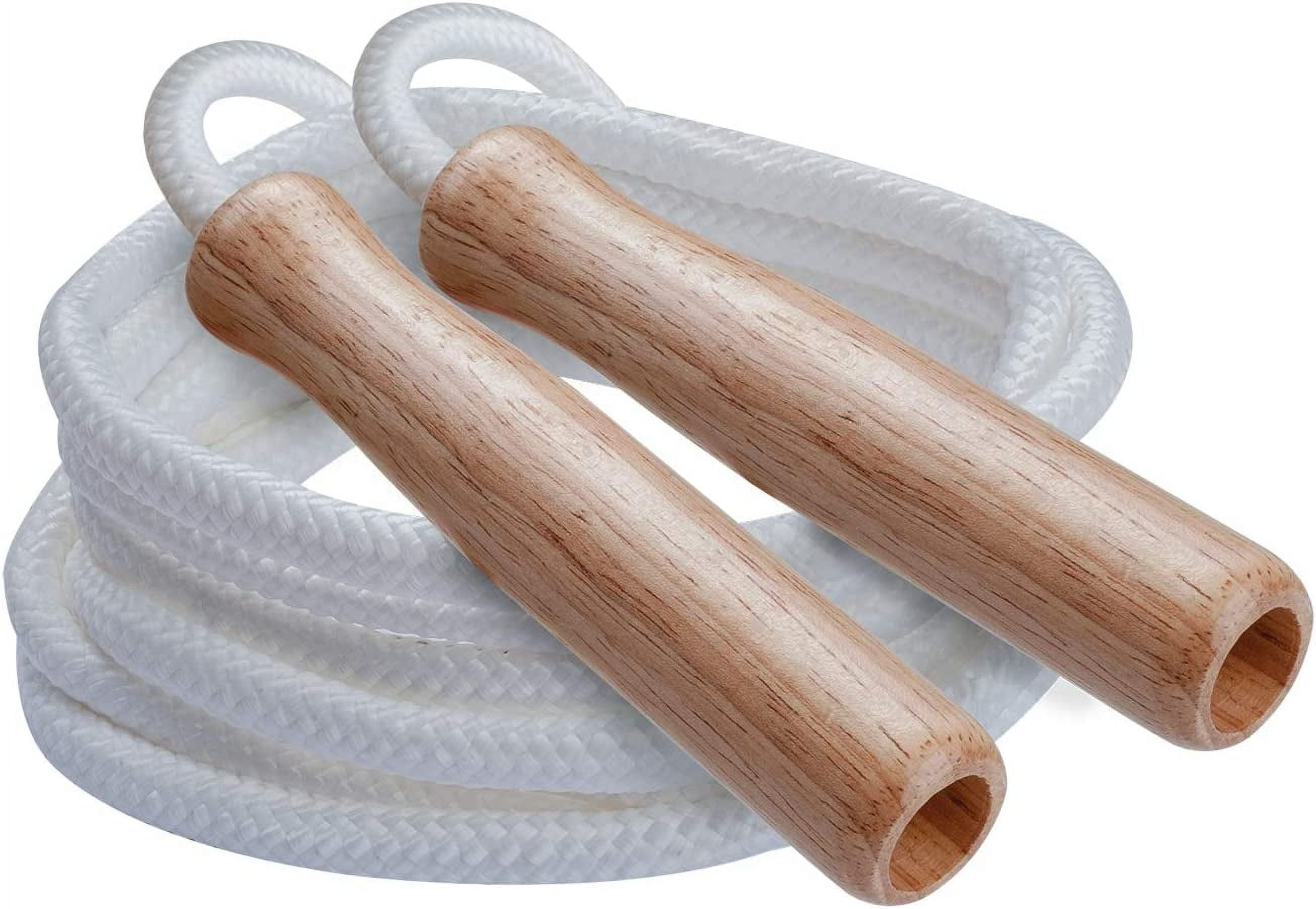 Champion Sports SR Series Classic Nylon Jump Rope with Wood Handles, 8 ...