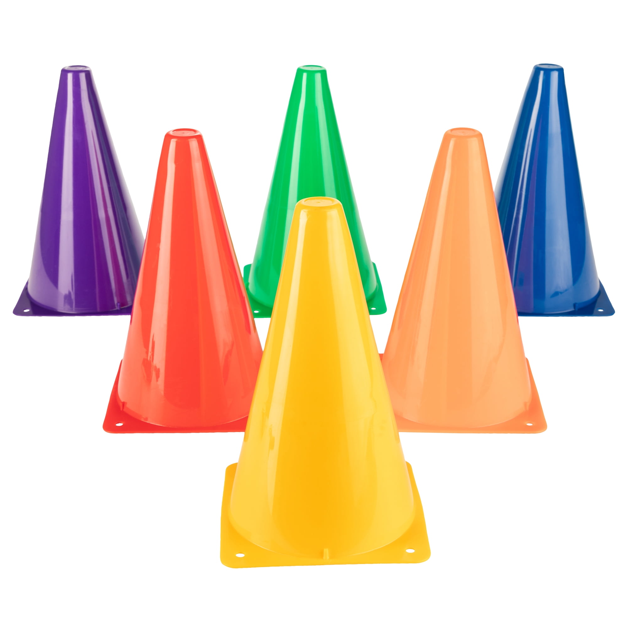 Champion Sports 9 Inch High Visibility Plastic Cone Set - Walmart.com