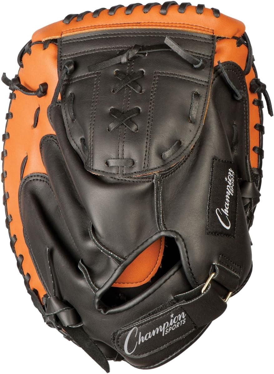 Champion Sports Catcher's Mitt - Synthetic Leather | Deep Pocket and ...