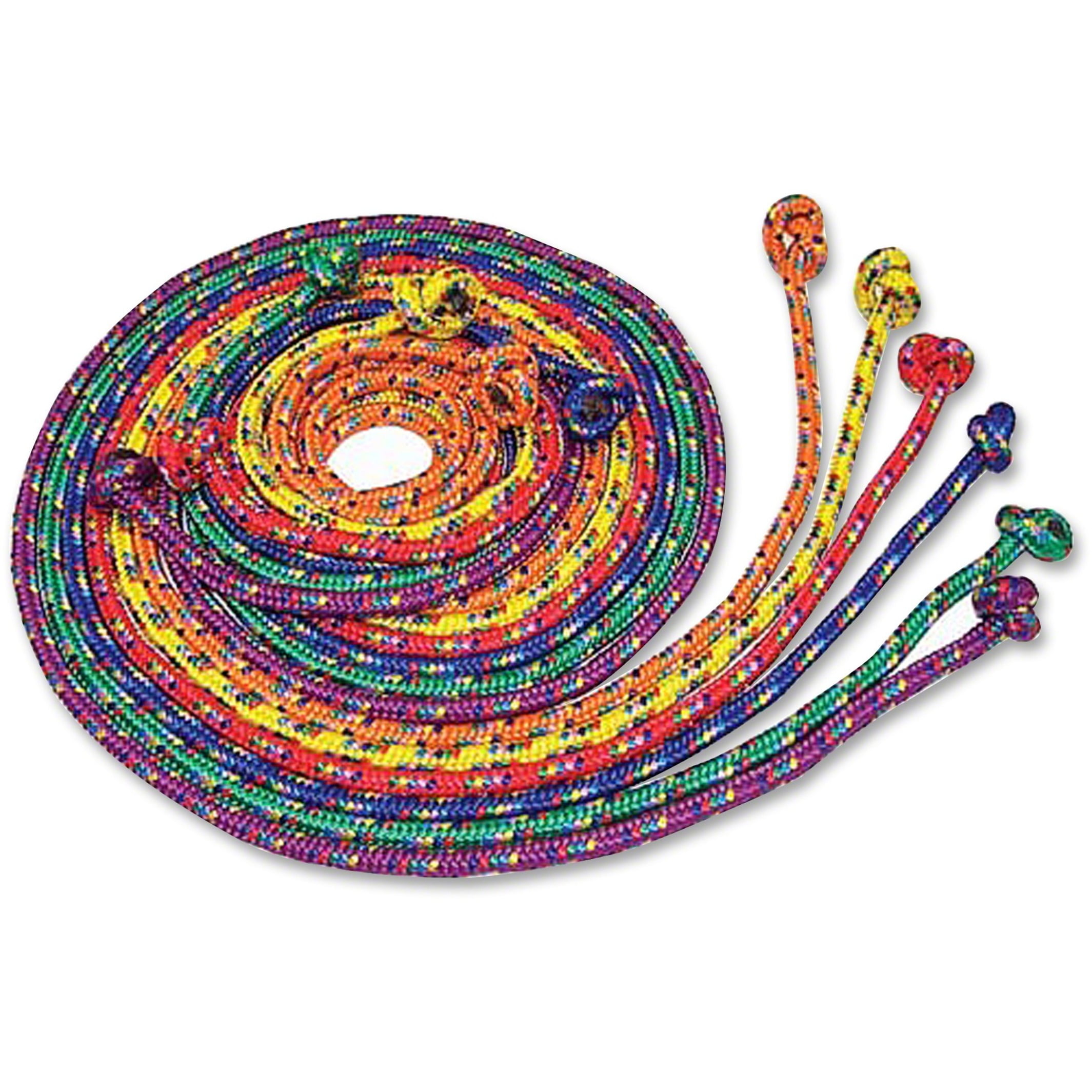 Champion Sports Braided Nylon Jump Ropes, 8ft, 6 Assorted-Color Jump ...