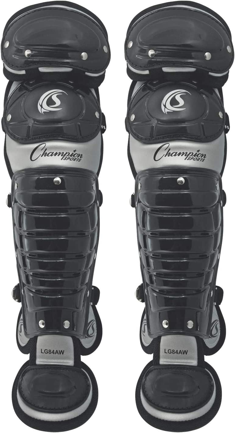 Champion Sports 11"L Double Knee Full Wing Shin Guards with Wrap-around ...