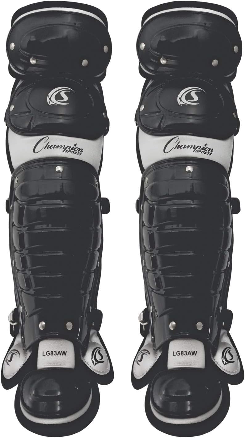 Champion Sports 13"L Double Knee Full Wing Shin Guards with Wrap-around ...
