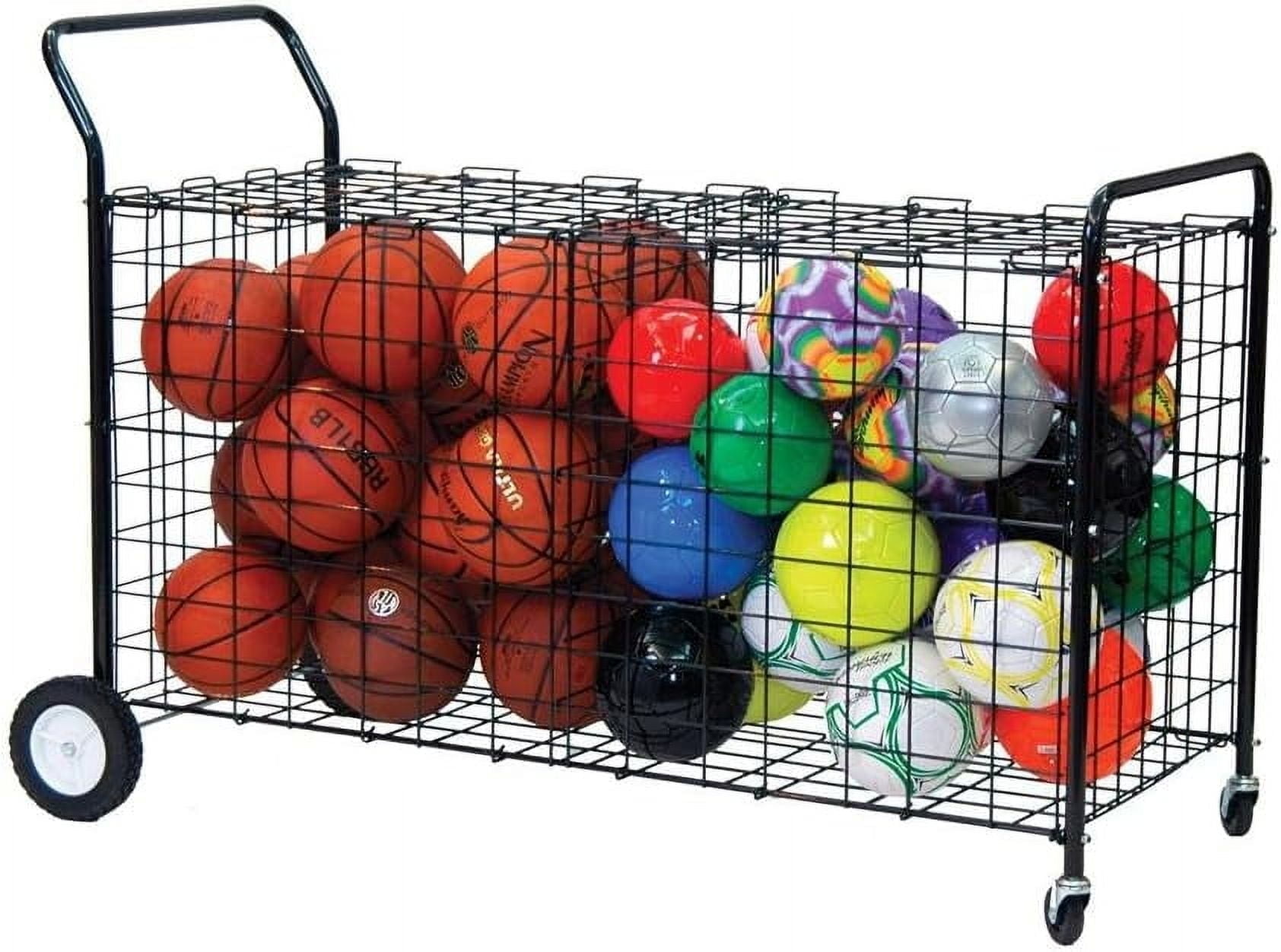 Champion Sports Champion Double Sided Wheeled Ball Locker Cart, Black ...