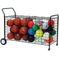 Champion Sports Champion Double Sided Wheeled Ball Locker Cart, Black ...