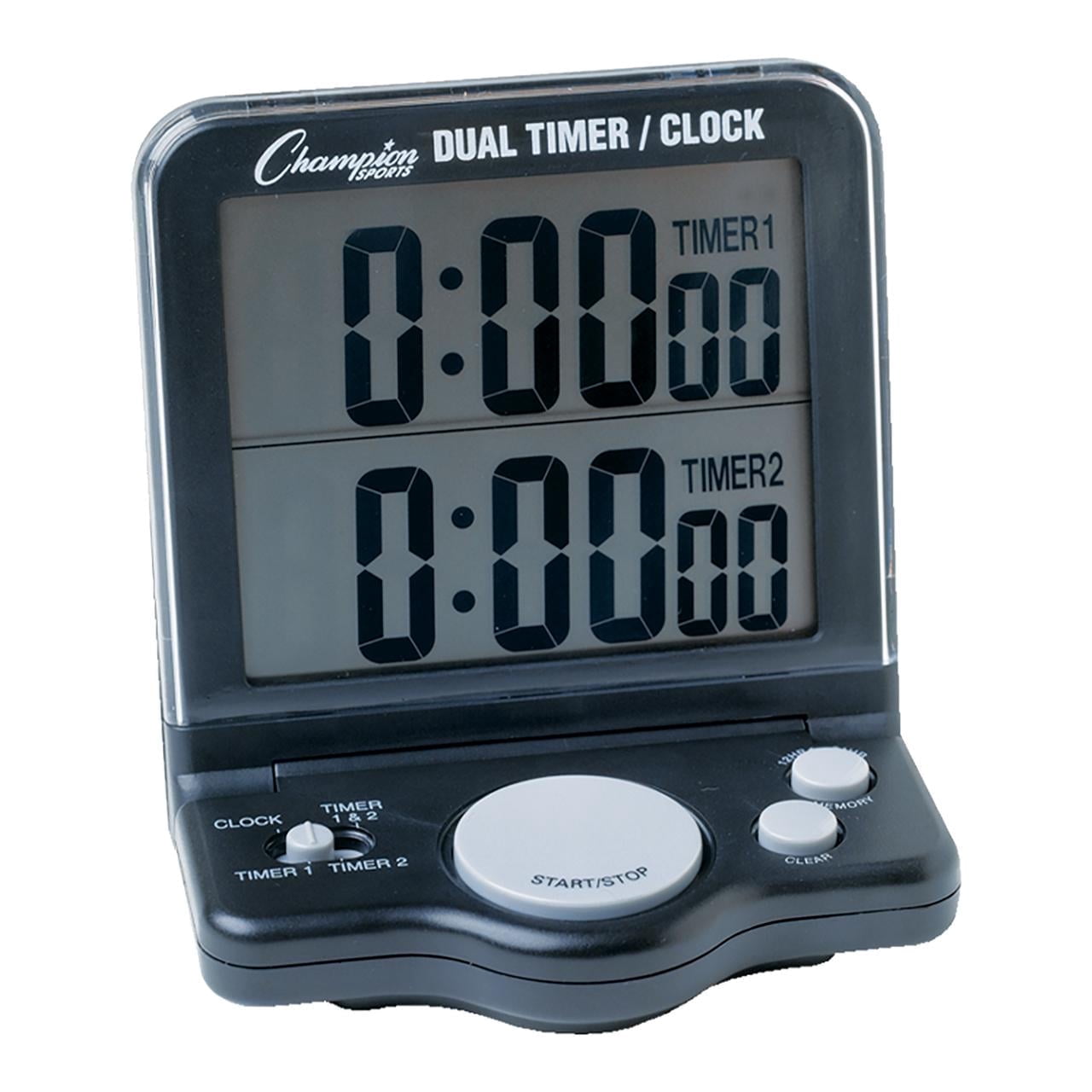 Champion Sports Dual Timer, Black, 4-1/2 in W X 5 in H - Walmart.com