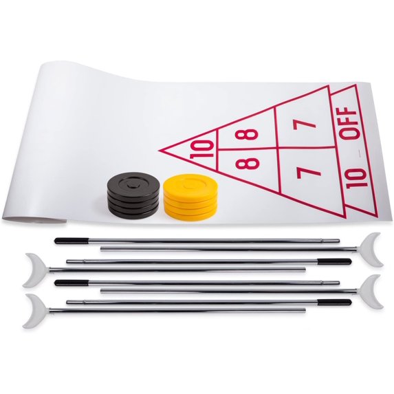 Champion Sports Economy Shuffleboard Set: Indoor Outdoor Game - 8 Pucks ...