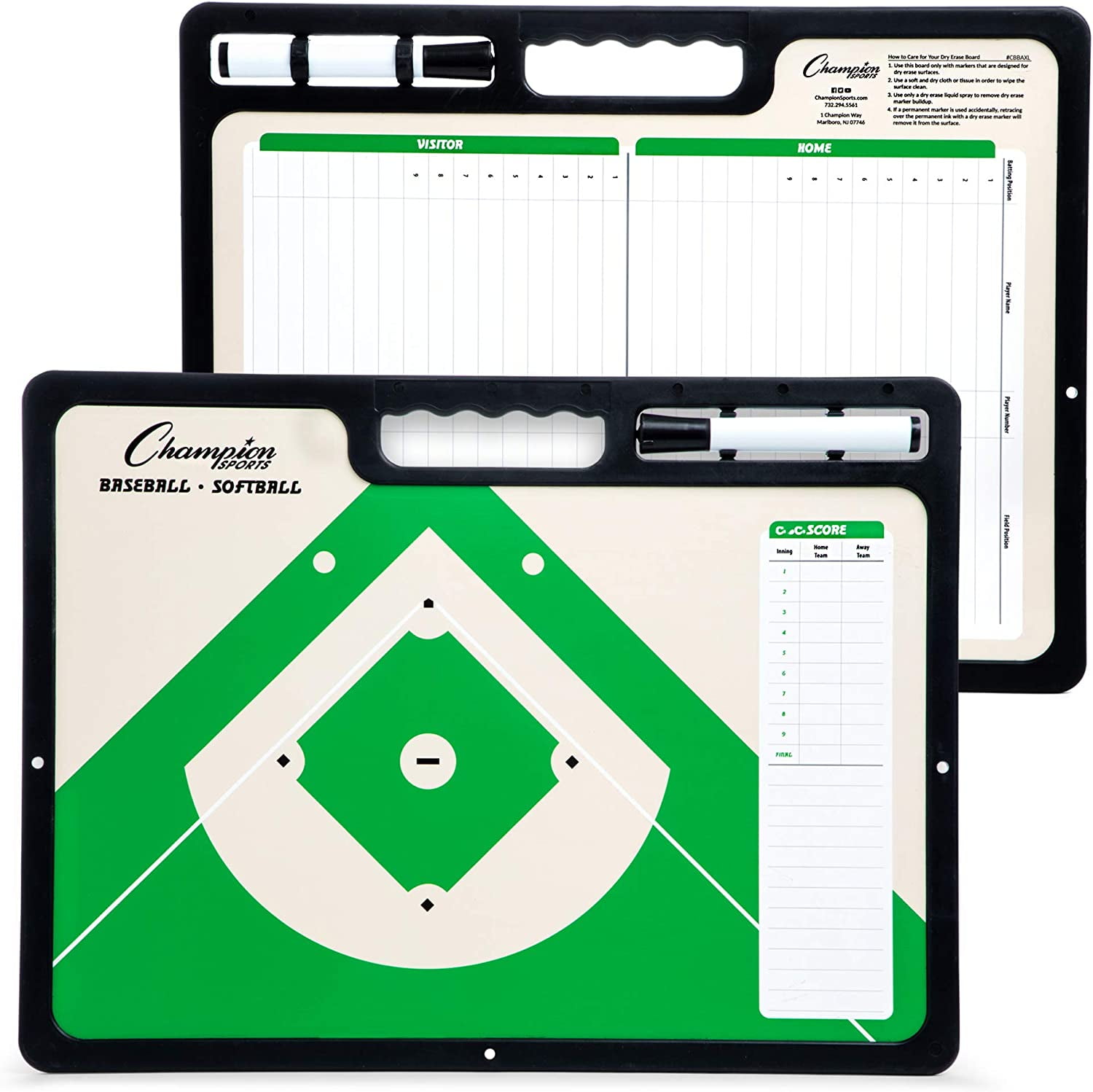 Champion Sports XL Coach Marker Clipboard, Coaching for Baseball ...