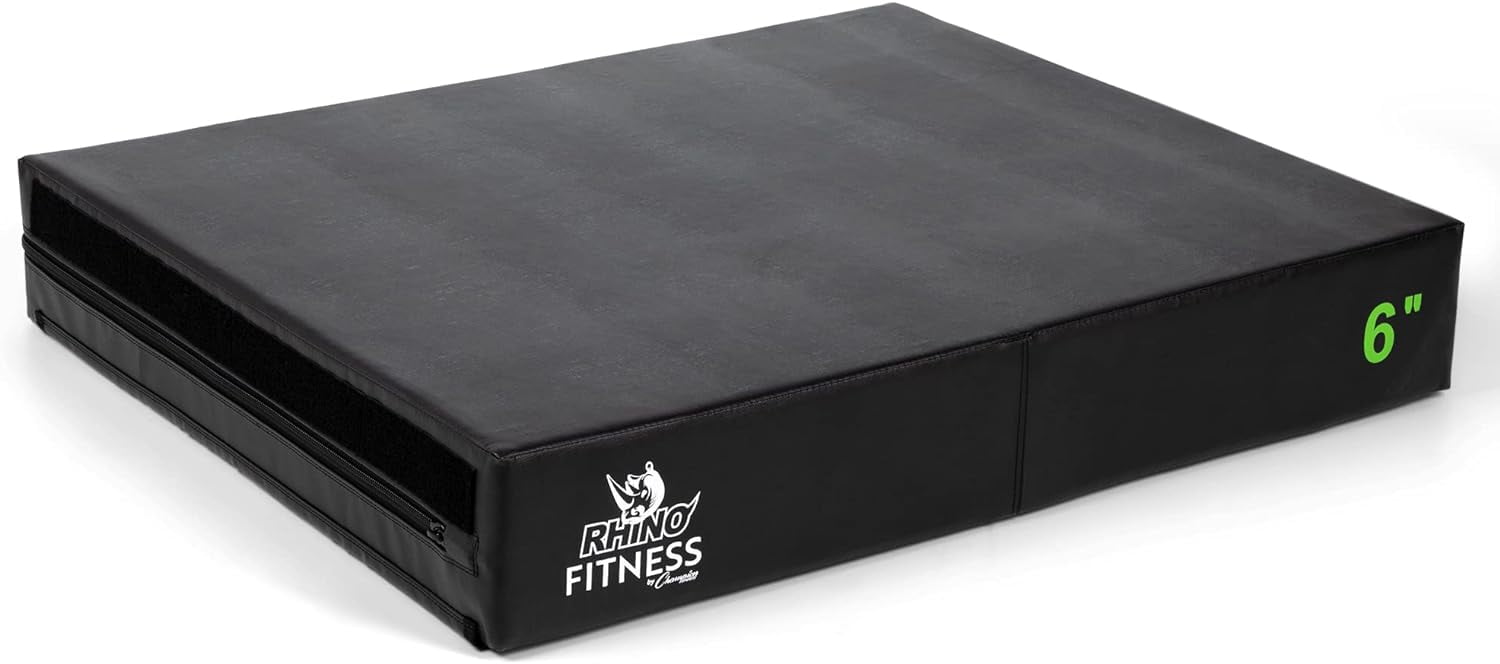 Champion Sports Foam Plyometric Box, 6 inch, Black - Durable Jump Boxes ...