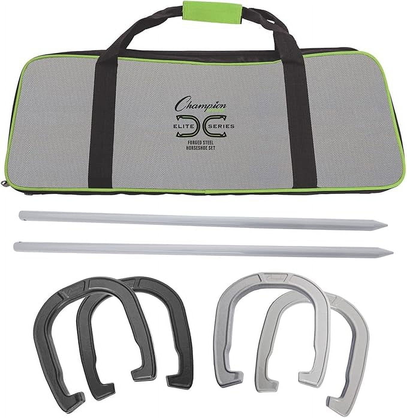 Champion Sports Elite Series Forged Steel Horseshoe Set - Metal Lawn ...