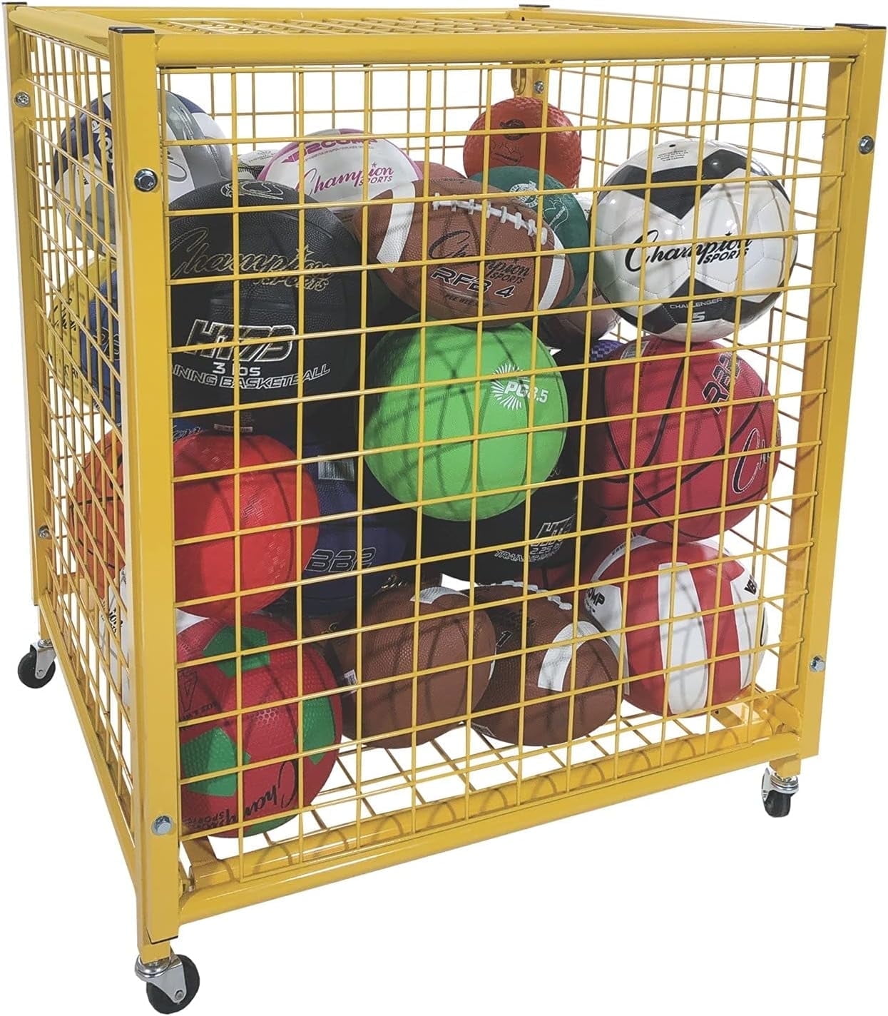 Champion Sports Locking Ball Storage Locker (27 Inch x 29 Inch x 31 ...