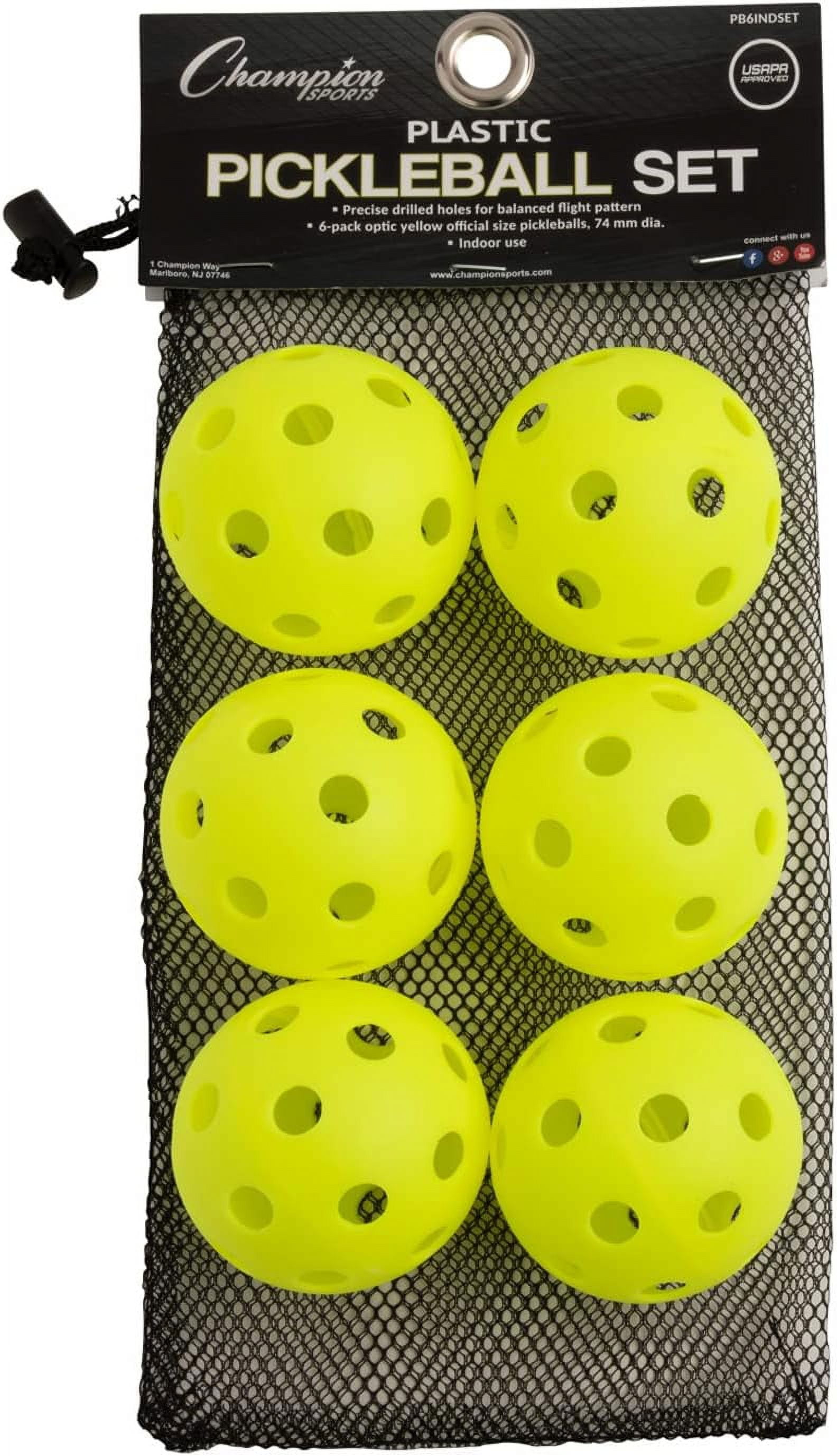 Champion Sports Pickleball Balls: Official Size Recreational and ...