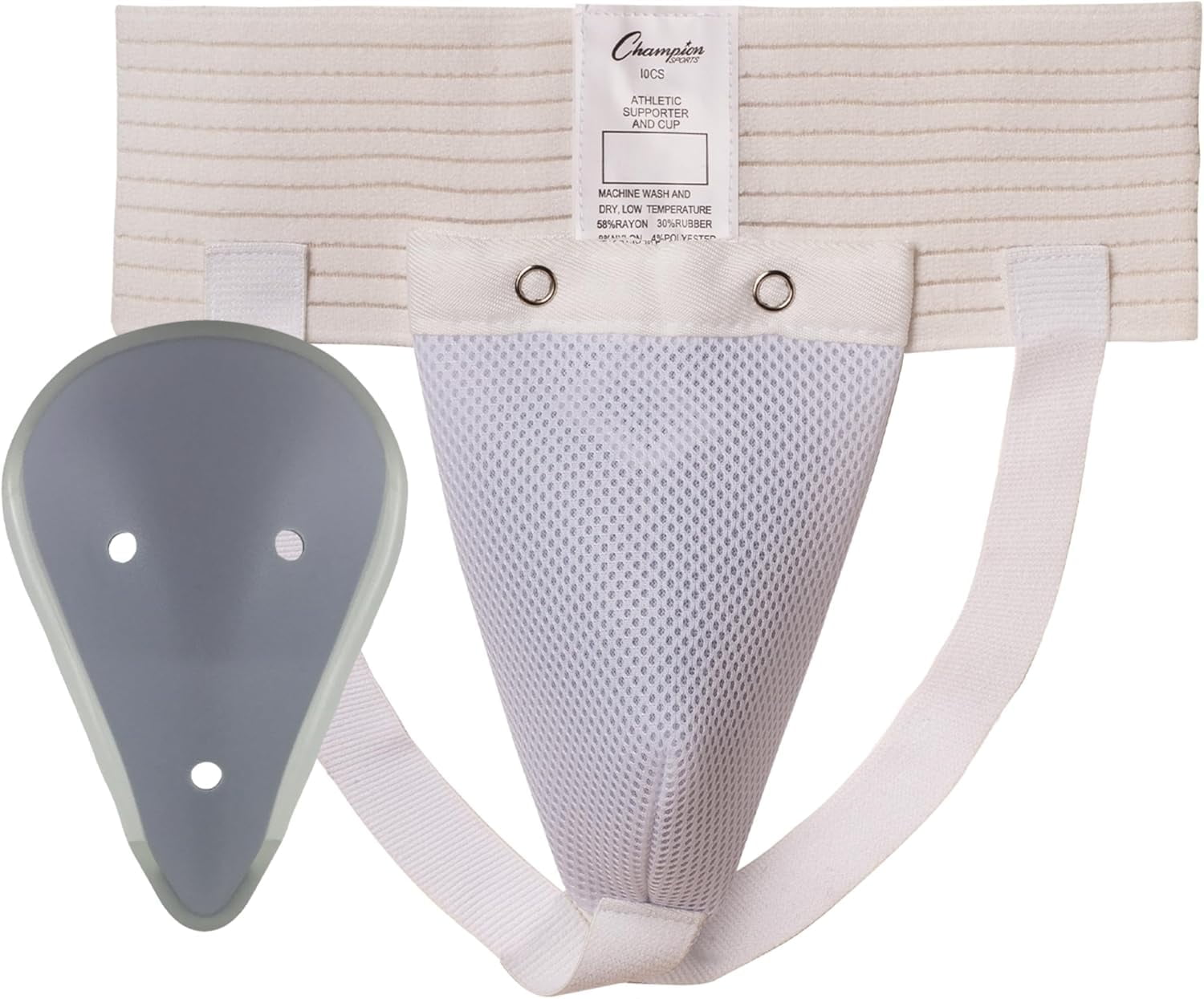 Champion Sports Men's Athletic Cup and Supporter, White - 3 Inch, Large ...