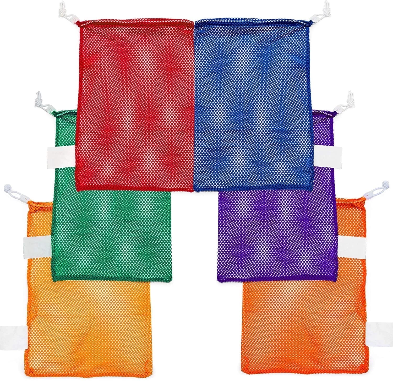 Champion Sports Mesh Sports Equipment Bag- Assorted Set of 6, 12