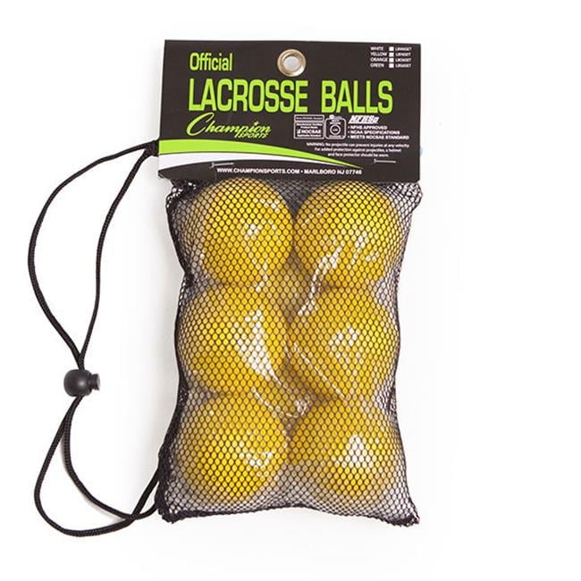 Champion Sports NOCSAE Lacrosse Ball Set, Yellow - Set of 6 - Walmart.com
