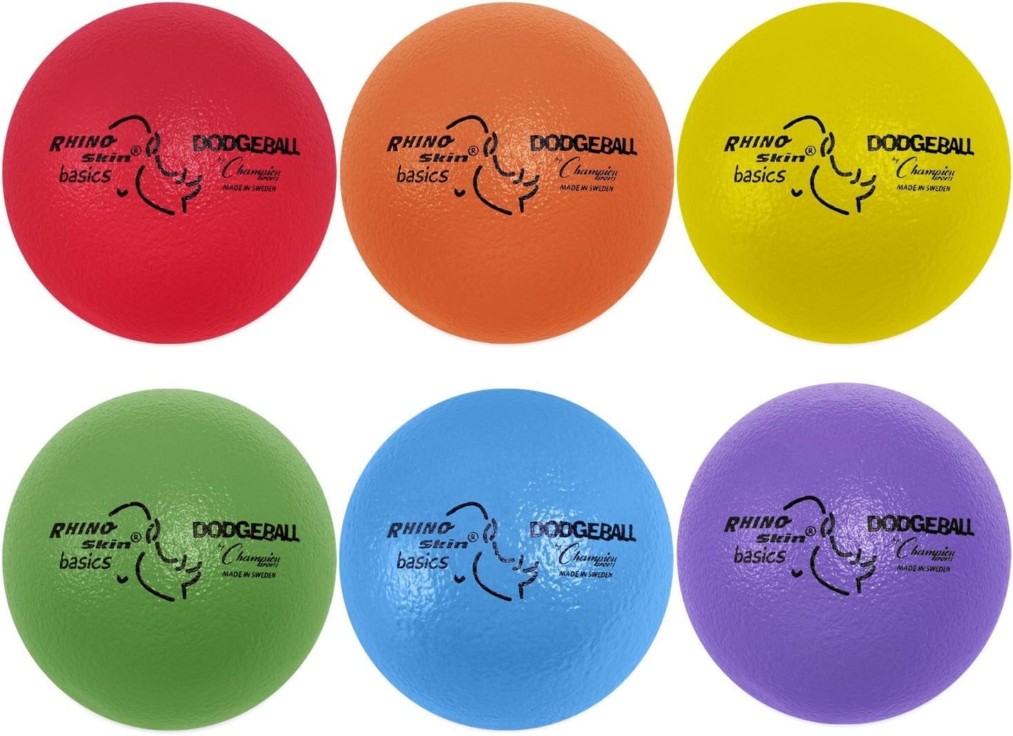 Champion Sports BAS7SET Rhino Skin Basic Dodgeball Set, 7" (Set of 7 ...