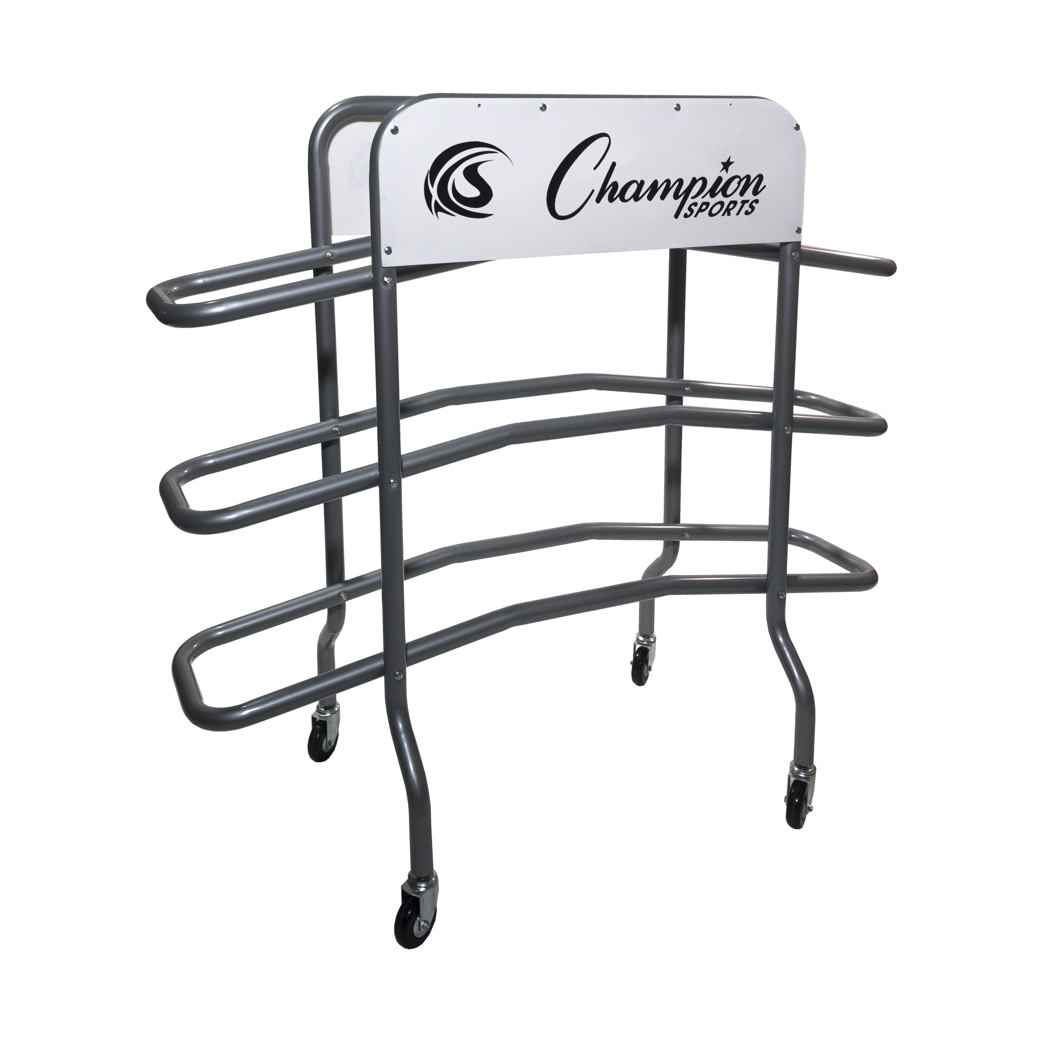 Champion Sports Three Tier Basketball Storage Cart with Swivel Caster ...