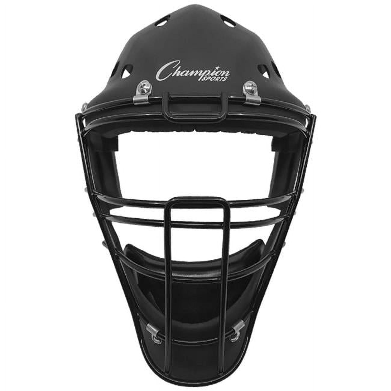 Champion Sports Youth Nocsae Catchers Helmet - Matte Black - Fits head ...