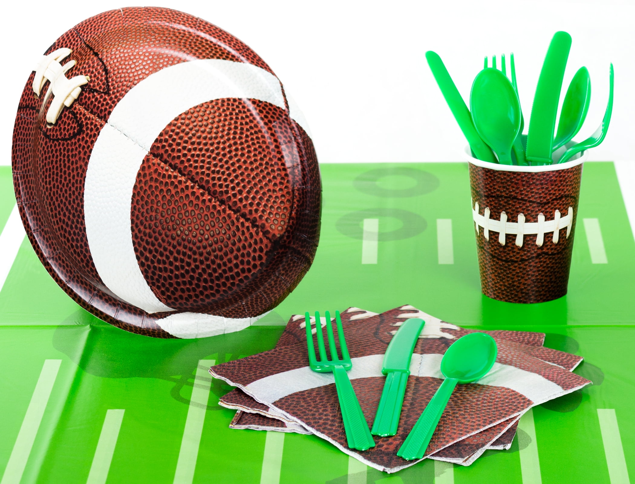 Champion Tailgate Football Party Tableware Party Pack, 48pc, Brown ...