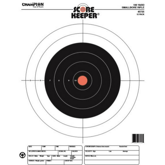 Champion Traps and Targets Orange Bullseye Scorekeeper Target, 100 Yard ...