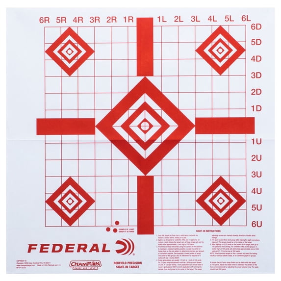 Champion Traps & Targets Rimfire Sight-In Target, Precision, 16x16, 100 ...