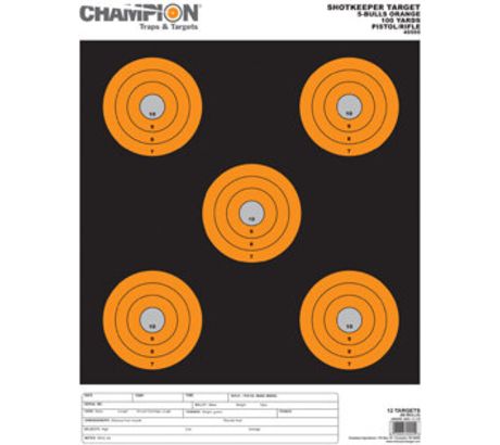 Champion Traps and Targets Shotkeeper 5 Bulls, 12-Pack Orange, Large ...