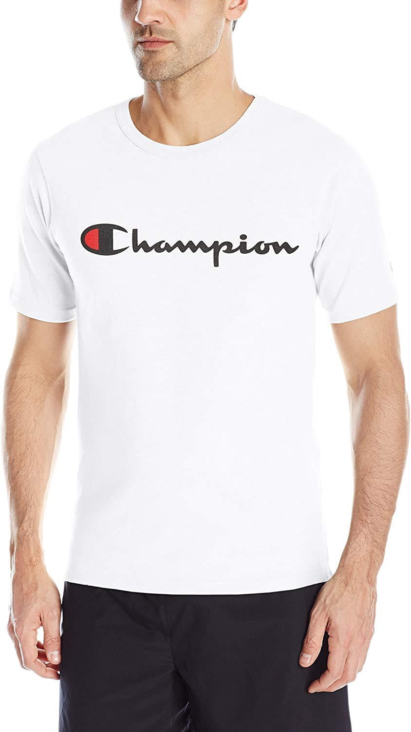 Champion White Script Logo Heritage T-Shirt - M - Walmart.com