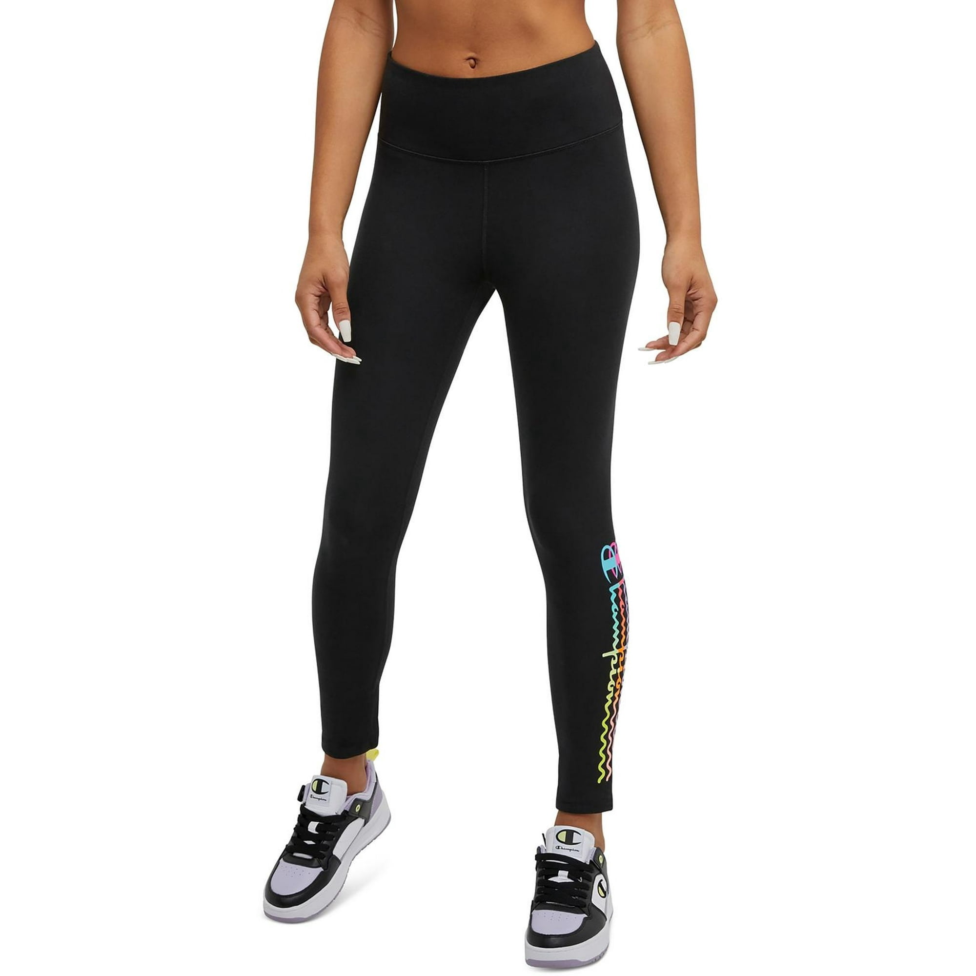Champion Women's Black Leggings 25" Inseam | Workout Pants - Walmart.com