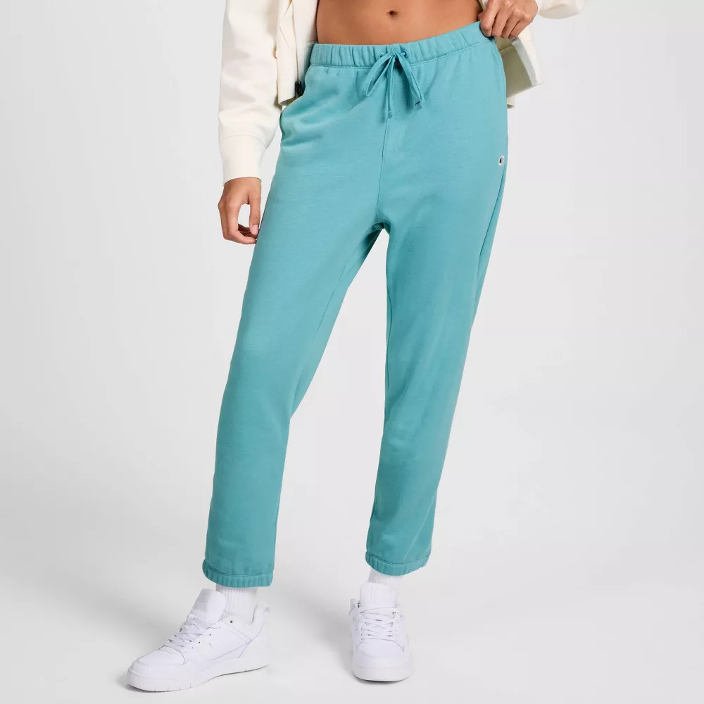 Champion Women's High-Rise Cropped French Terry Sweatpants - Teal Blue ...