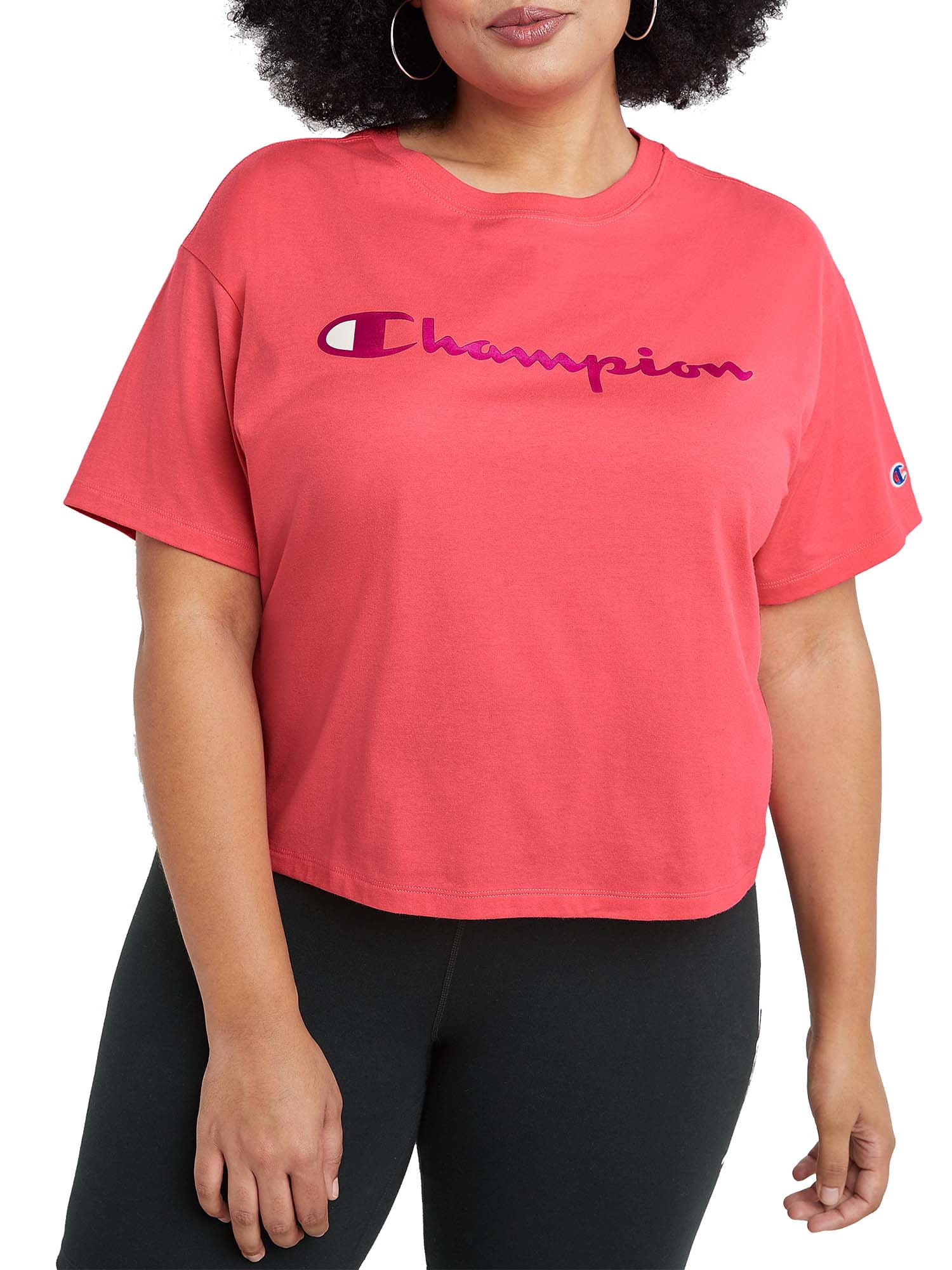 Champion Women's Plus Cropped Graphic Tee - Walmart.com