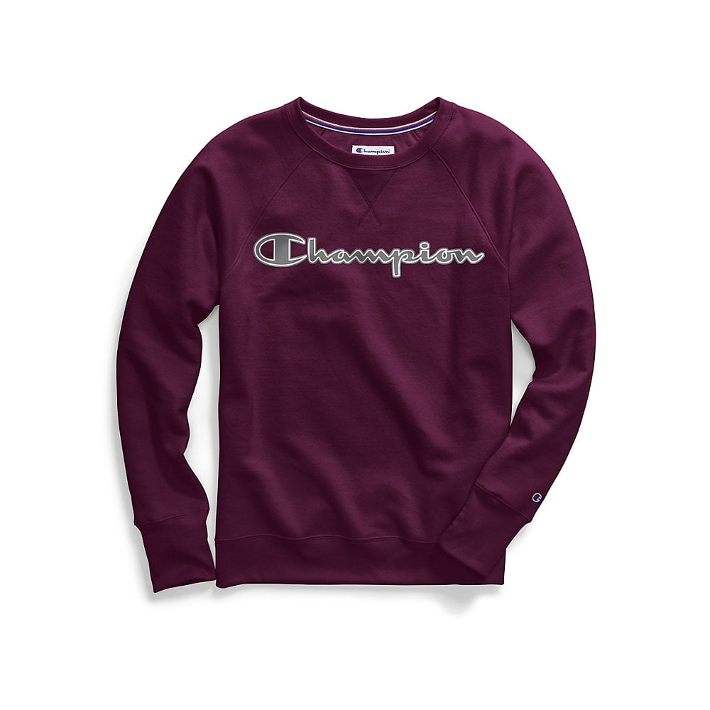 Champion Women's Powerblend Fleece Crew, Chainstitch Logo - Walmart.com