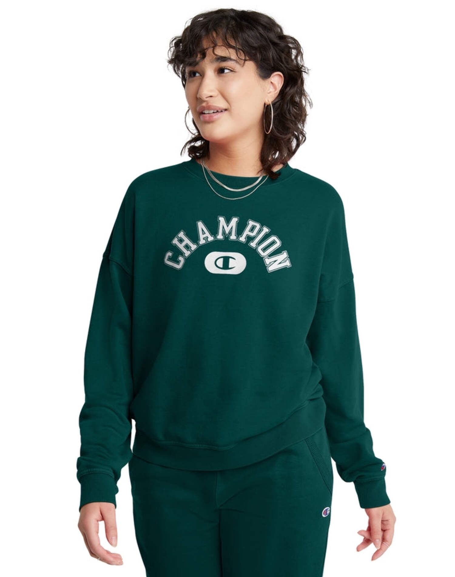 Champion Women's Powerblend Vintage Wash Crew Solar Wash Solar Wash ...