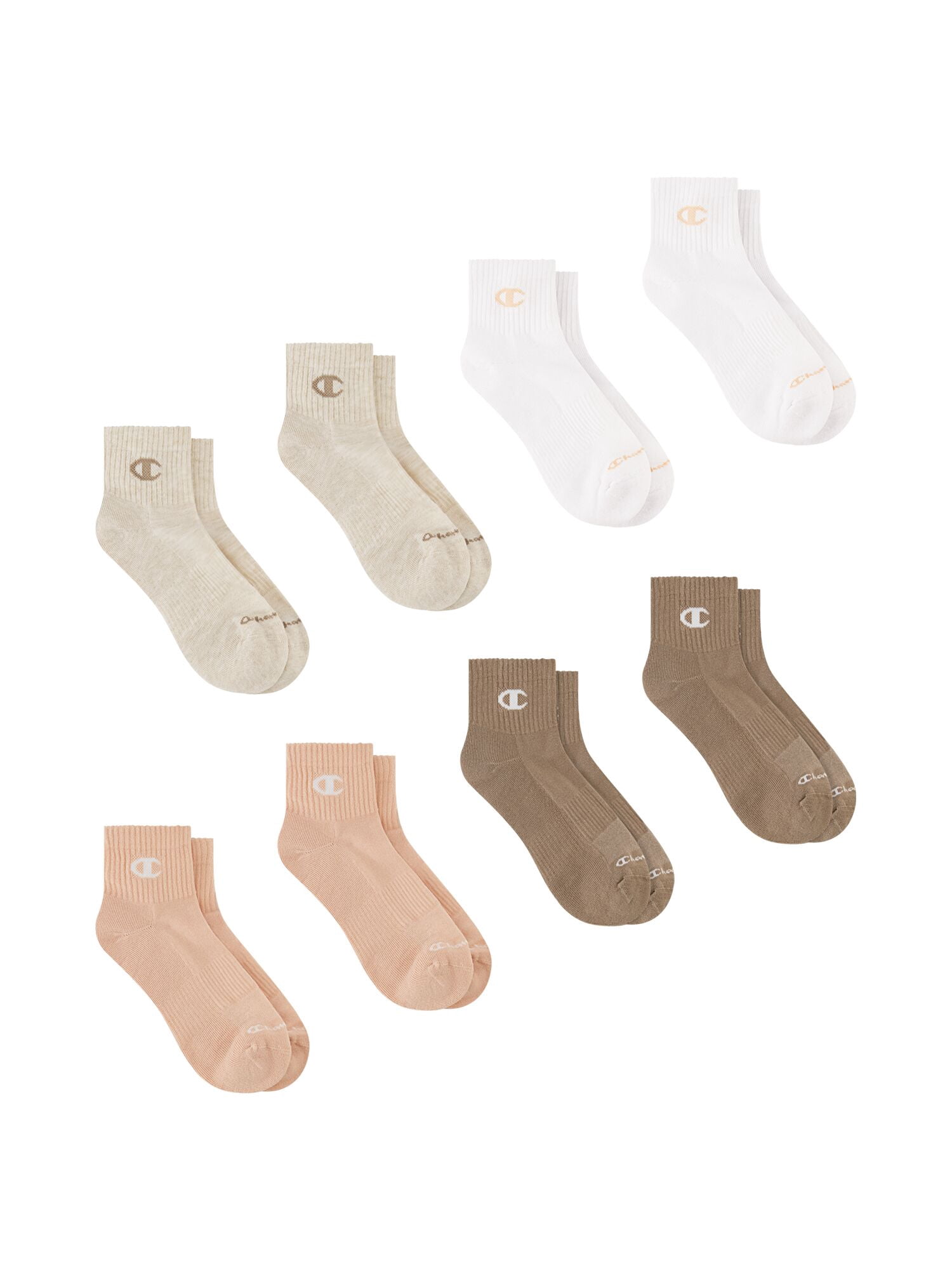 Champion Women’s Wear 360 Cushioned Ankle Socks, 8 Pack, Sizes 4-10 ...