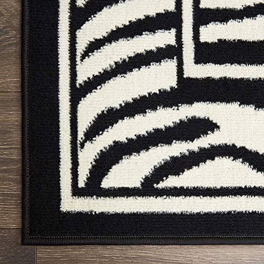 Champion Zebra Print Area Rug - Contemporary, Large, Black & White (5 ...