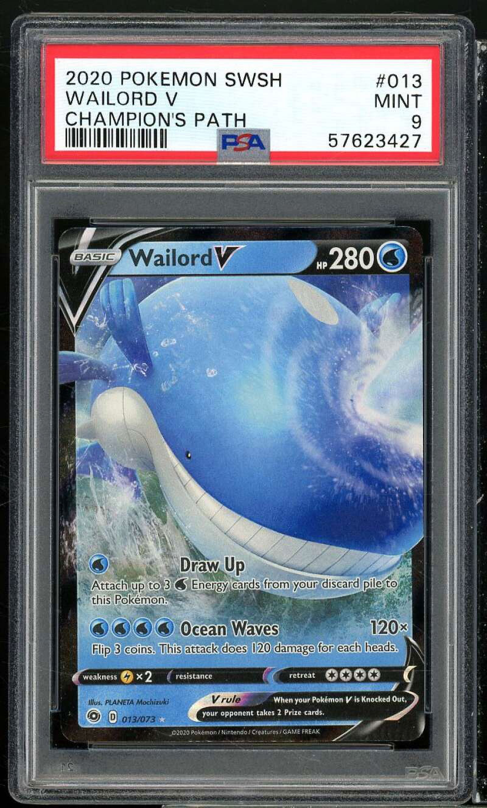 Champion's Path Wailword V 2020 Pokemon Swsh #013 PSA 9 - Walmart.com