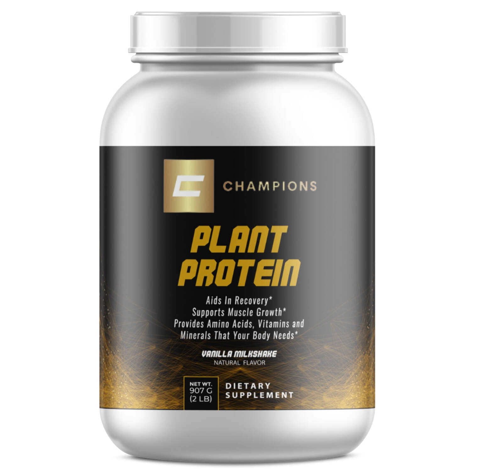 Champions Supplements Plant Protein Powder Vanilla Milkshake Flavor ...