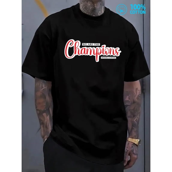 Champions T-Shirt T-shirt Print for Men 180G 100% Cotton High Quality ...
