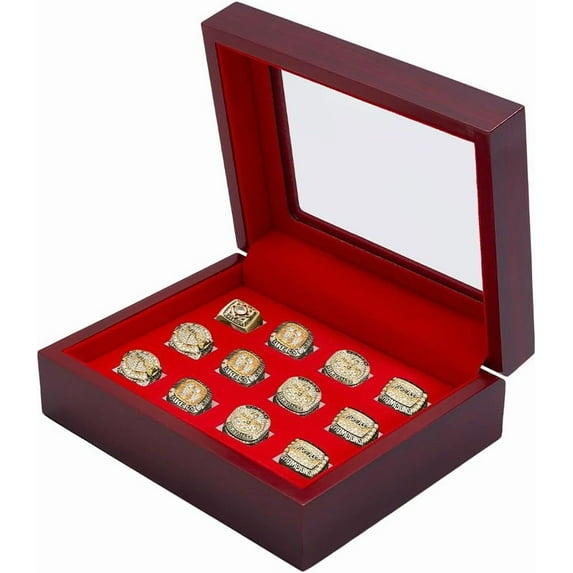 Championship Ring Display Case Sports Ring Storage Box Coconut Brown ...