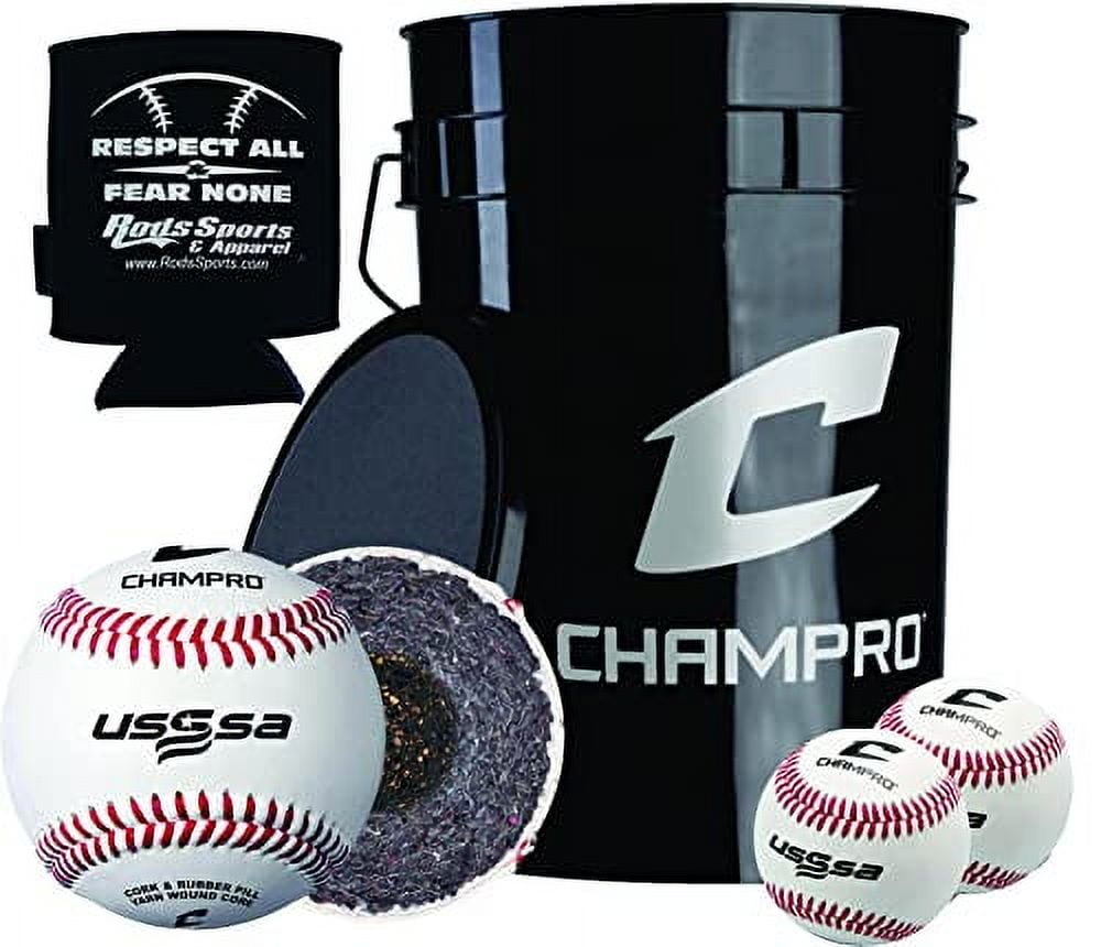 Champro 6 Gallon Bucket with 30 CBB-200US USSSA Baseballs and Drink Can ...