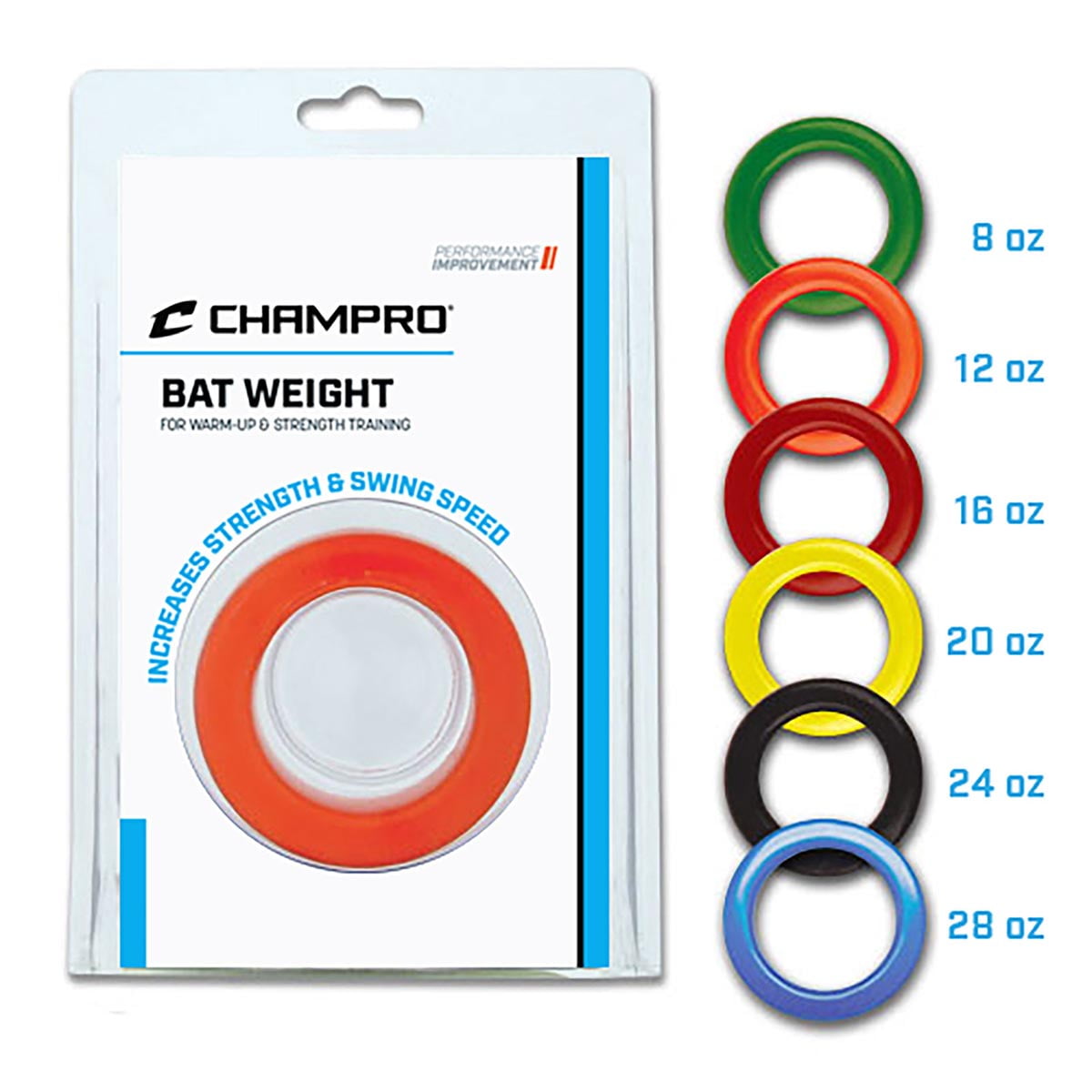Champro Baseball & Softball Bat Weights - 12 oz for Speed Training ...