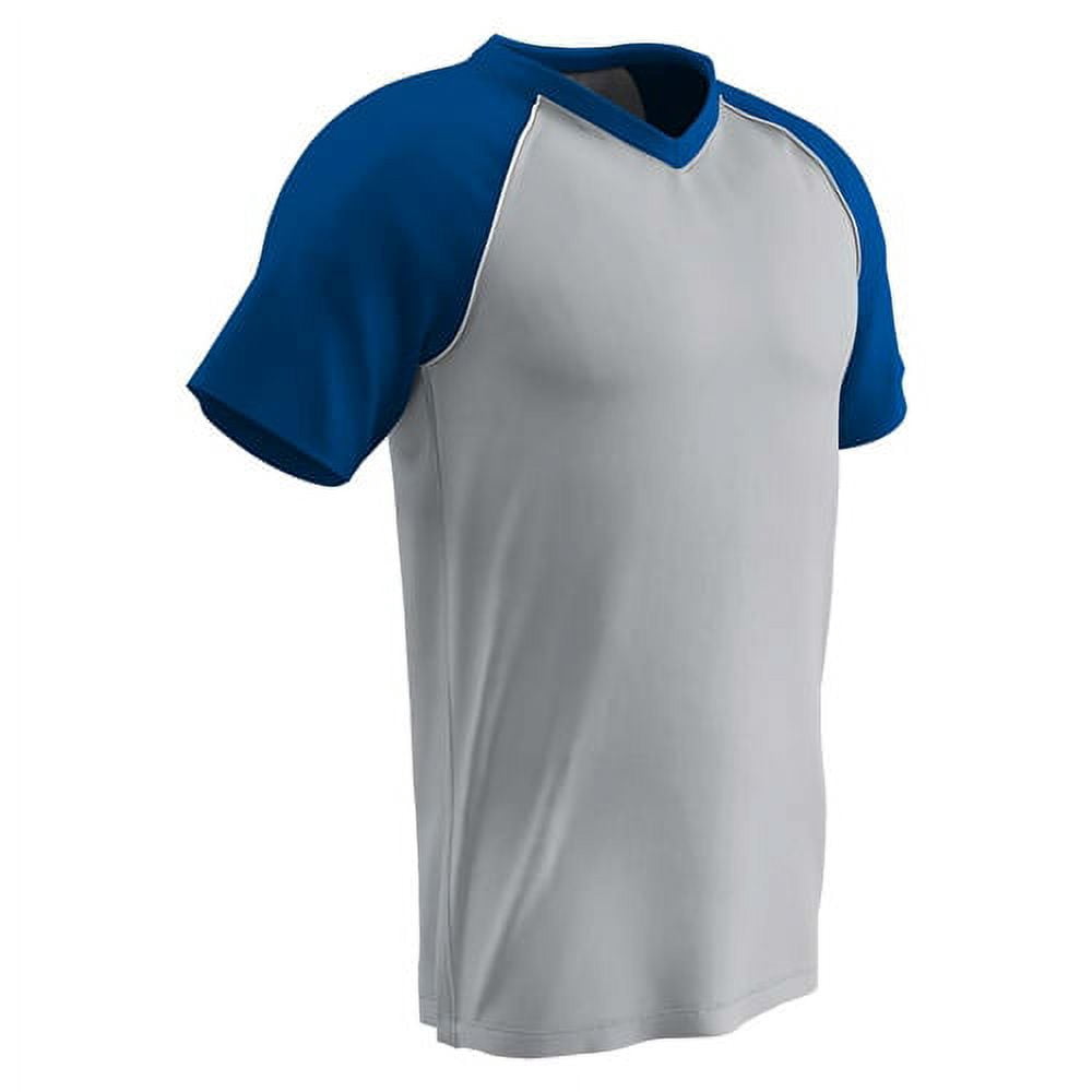 Champro Bunt Lightweight Mesh Baseball/Soccer Jersey Silver w/ Navy ...