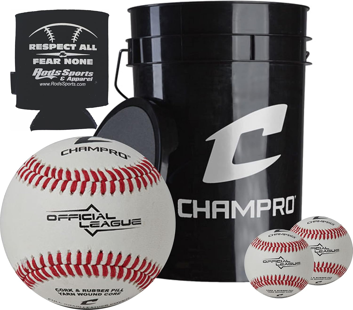 Champro CBB-200 Leather Baseballs and Bucket - Walmart.com