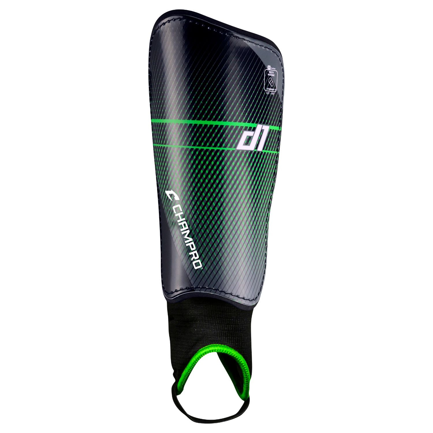 CHAMPRO D1 Soccer Shin Guards Black Large Contoured Adjustable Shock ...