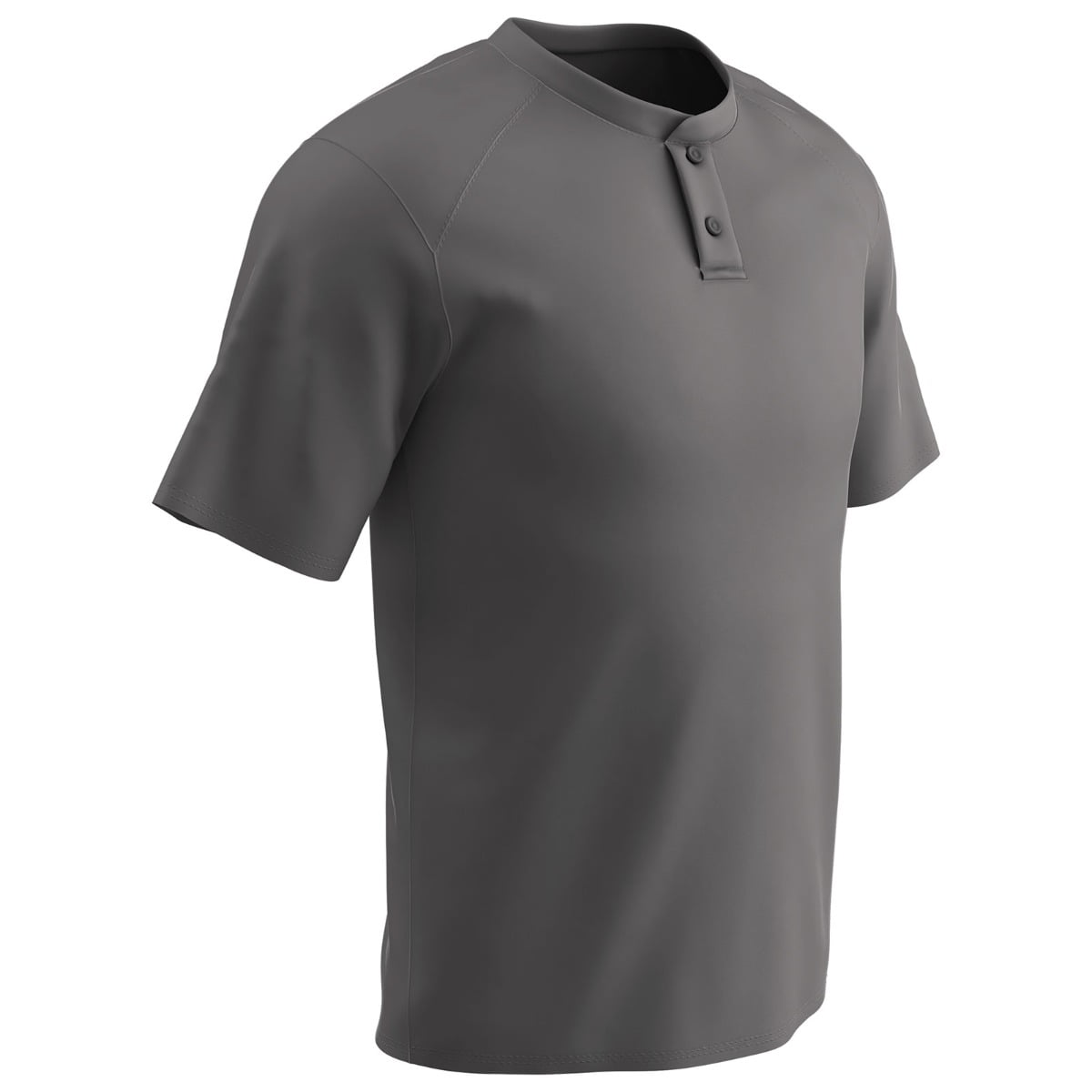 Champro Mens Dri-Gear Turn Two 2-Button Baseball Jersey Charcoal S ...