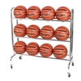 Champro Sports Rolling Basketball Ball Cart Storage Rack, 3 Rows/12 ...
