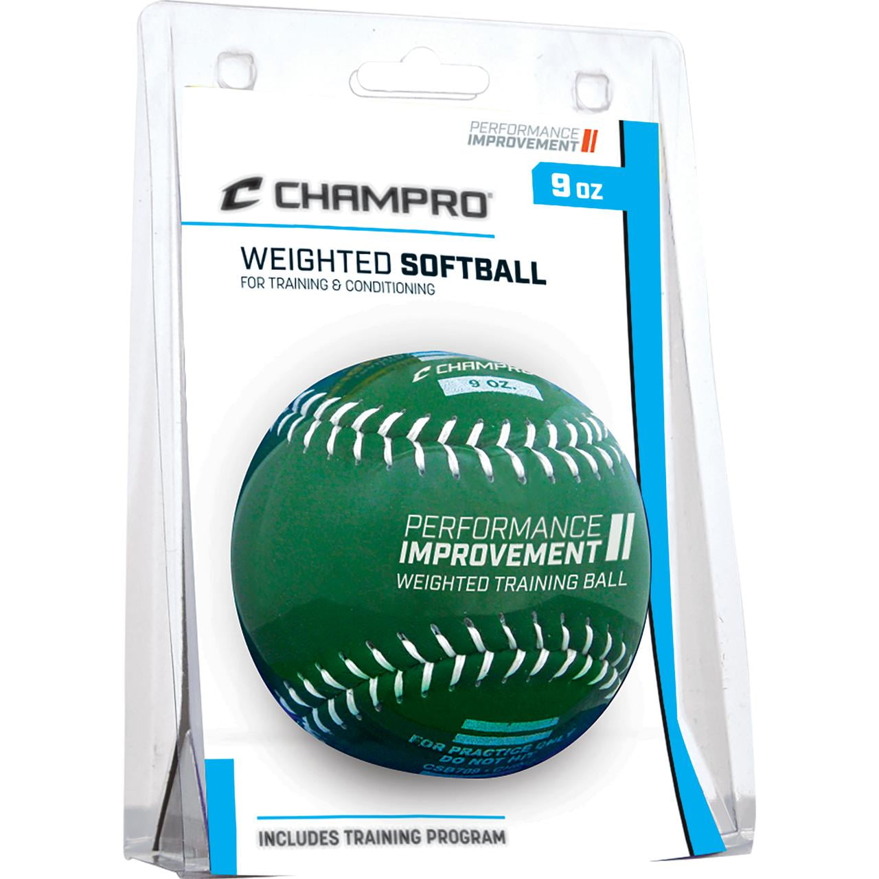 Champro Sports Weighted Training Softball, 12 In., 9 Oz., Kelly Green ...