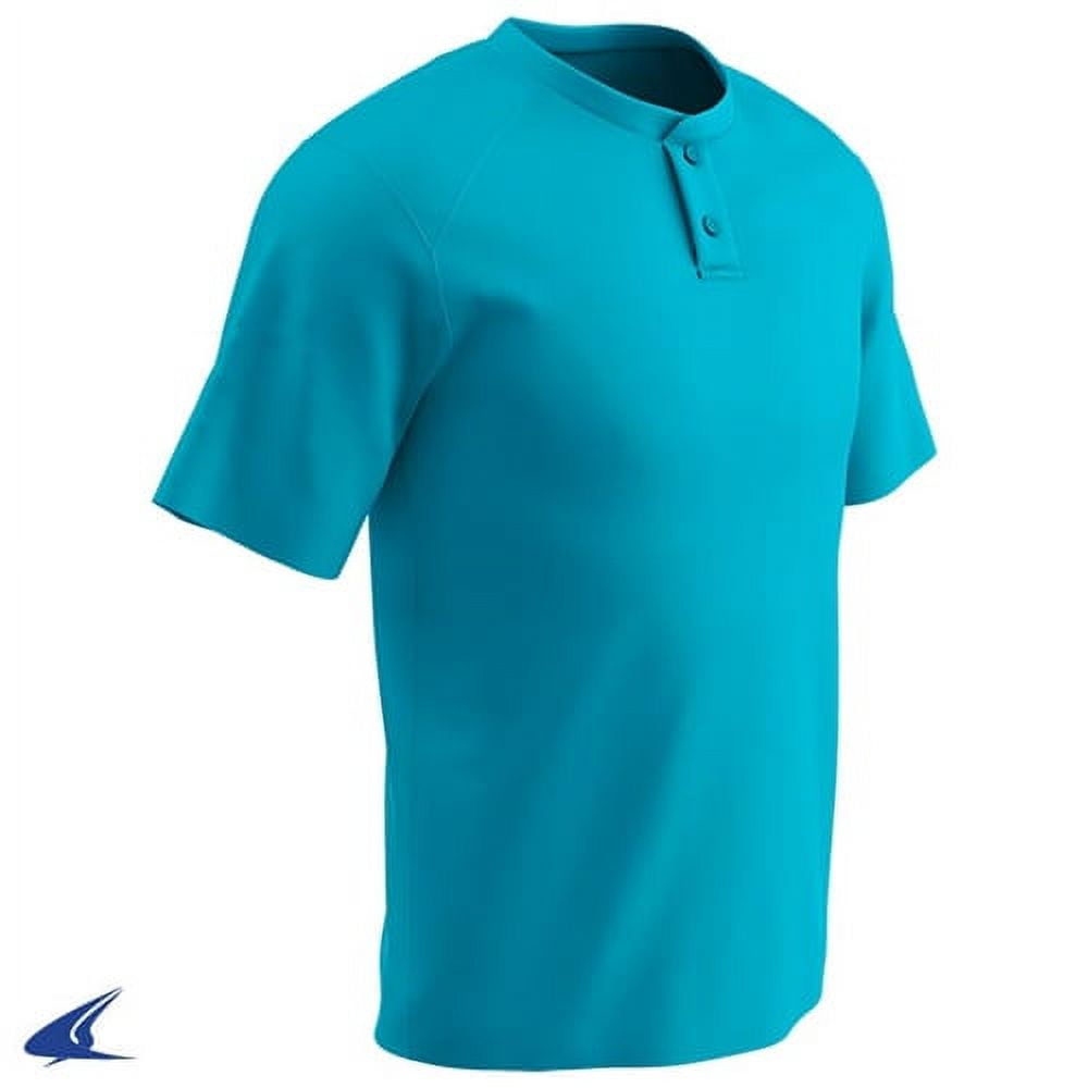 Champro Youth Dri-Gear Turn Two 2-Button Baseball Jersey Light Blue Xl ...